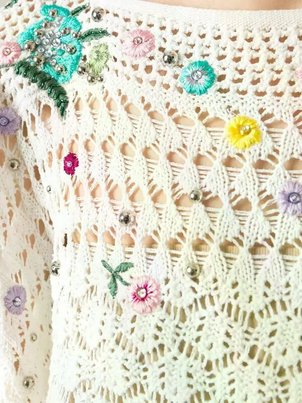 Emilio Pucci Embroidered Crochet Poncho