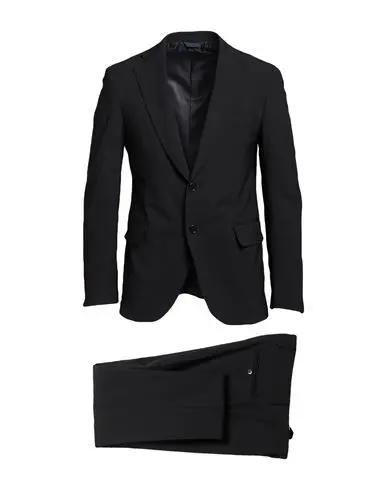 TOMBOLINI Suit Size Virgin Wool, Elastane - Black