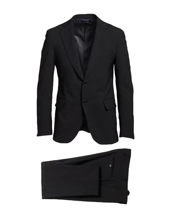TOMBOLINI Suit Size Virgin Wool, Elastane - Black