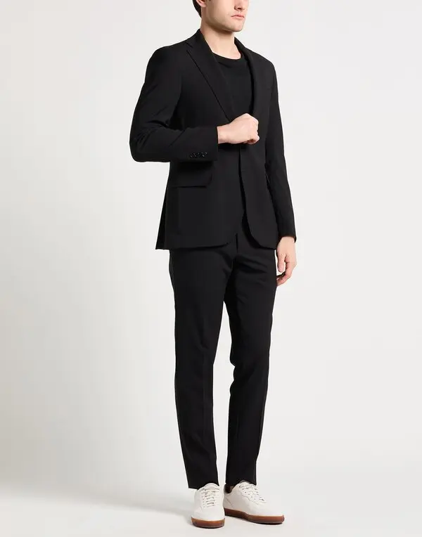 TOMBOLINI Suit Size Virgin Wool, Elastane - Black