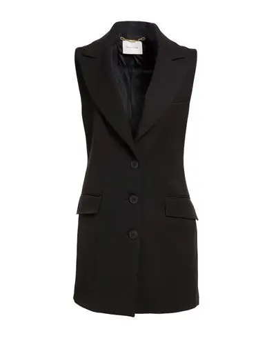 MANILA GRACE Sleeveless Single-breasted Blazer - Black