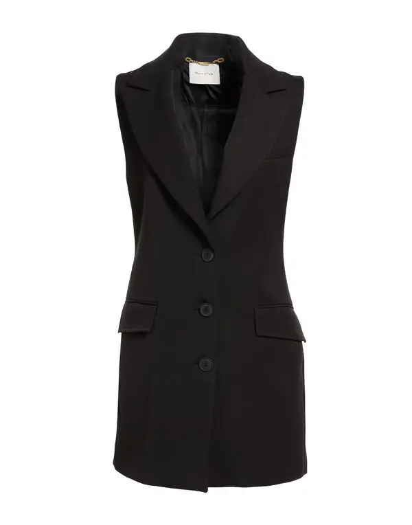 MANILA GRACE Sleeveless Single-breasted Blazer - Black
