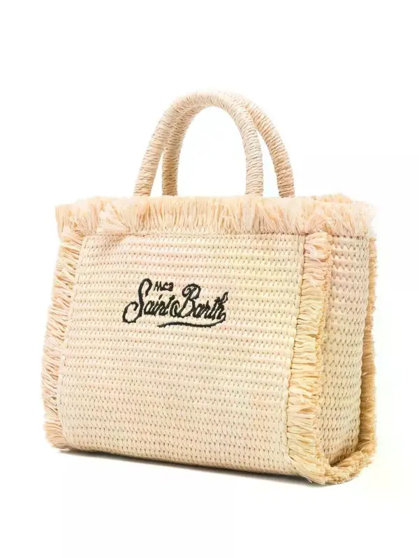 MC2 SAINT BARTH Frayed-detail Mini Bag - Neutrals