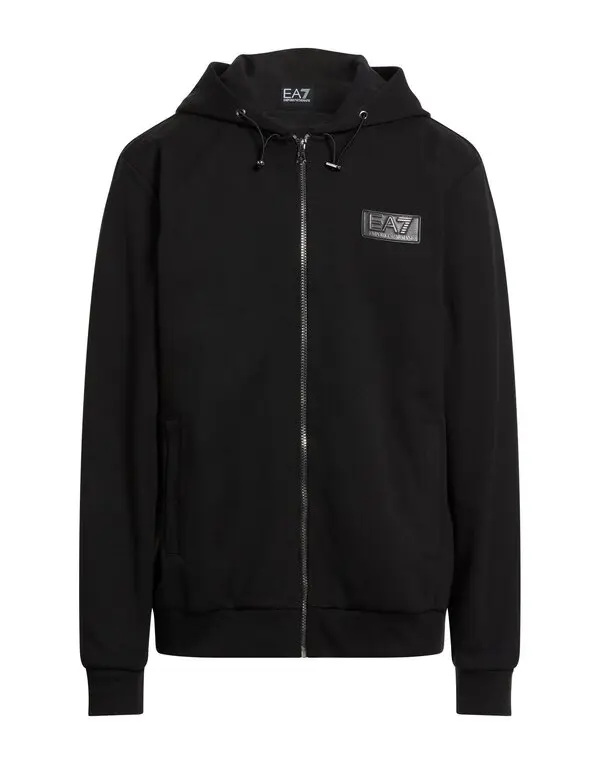 EA7 Zip Up Hooded Sweatshirt - Black