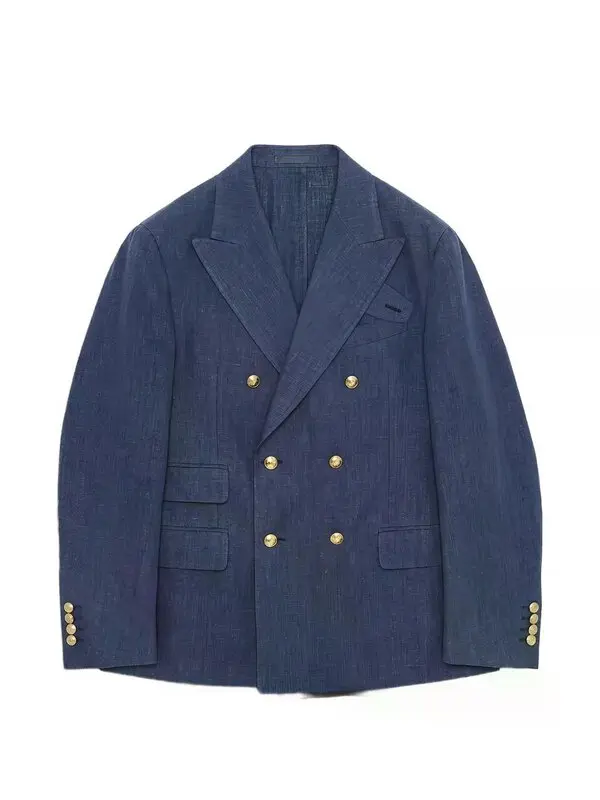 FORTELA Travel Double-breasted Peak-lapel Blazer