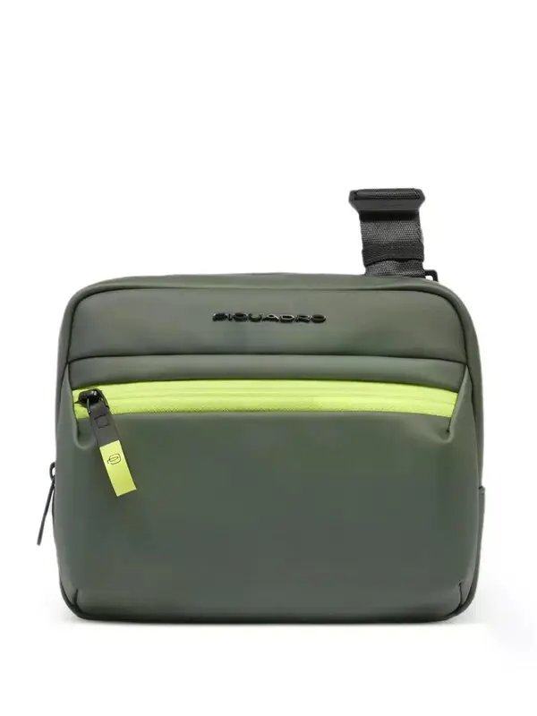 PIQUADRO Rubberized Shoulder Bag - Green