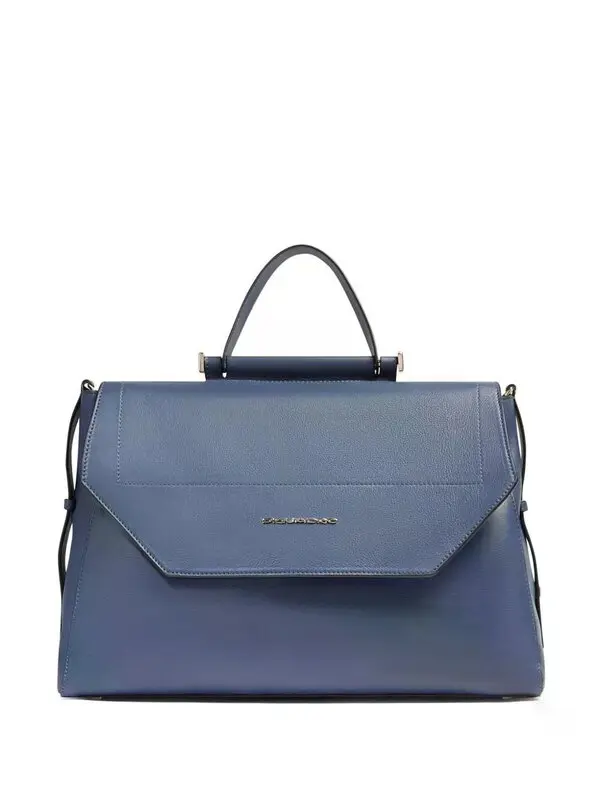 PIQUADRO Grained-leather Shoulder Bag - Blue