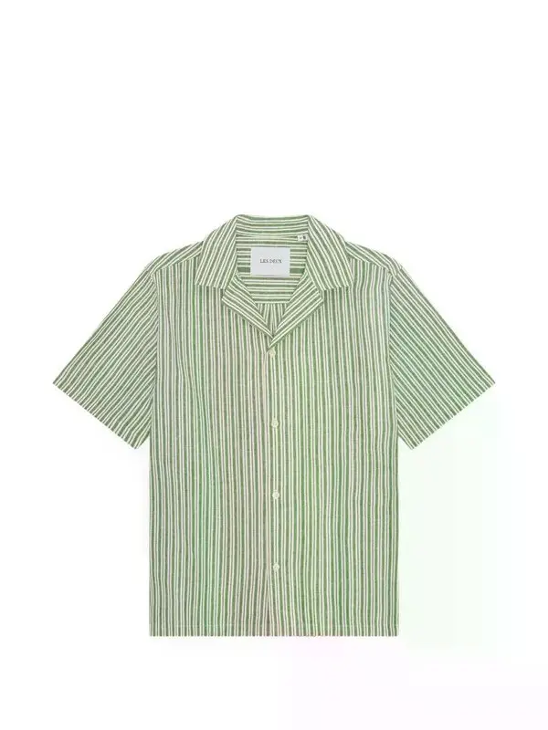 LES DEUX Striped Shirt - Green
