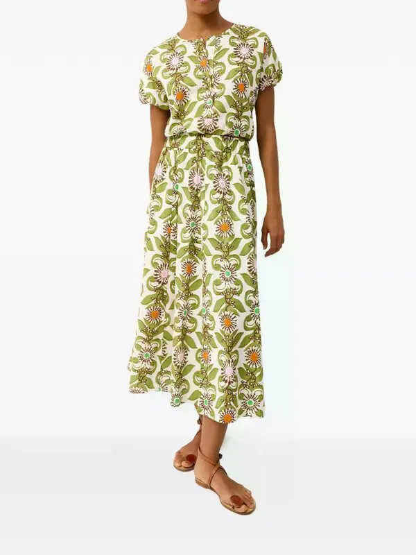 MARIE OLIVER Jaylen Floral-print Cropped Top - Neutrals