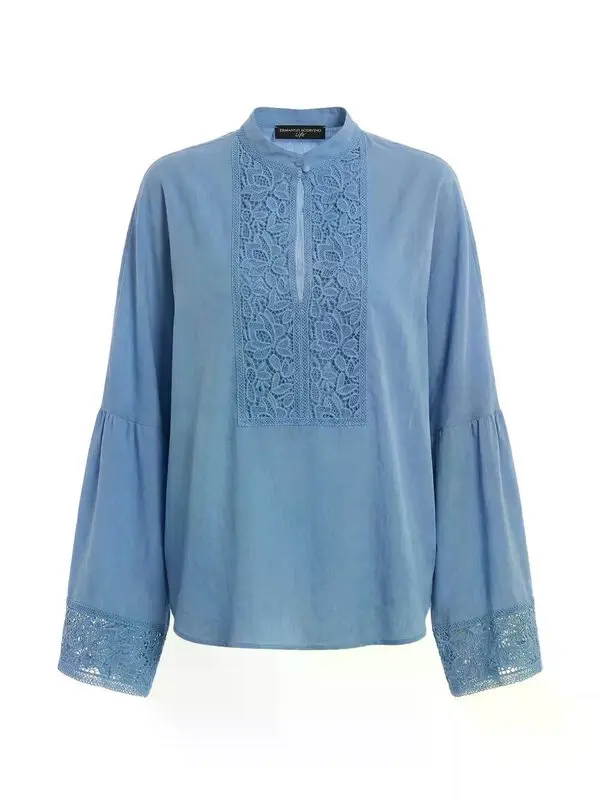 Ermanno Scervino Lace-panelled Bell-sleeve Blouse