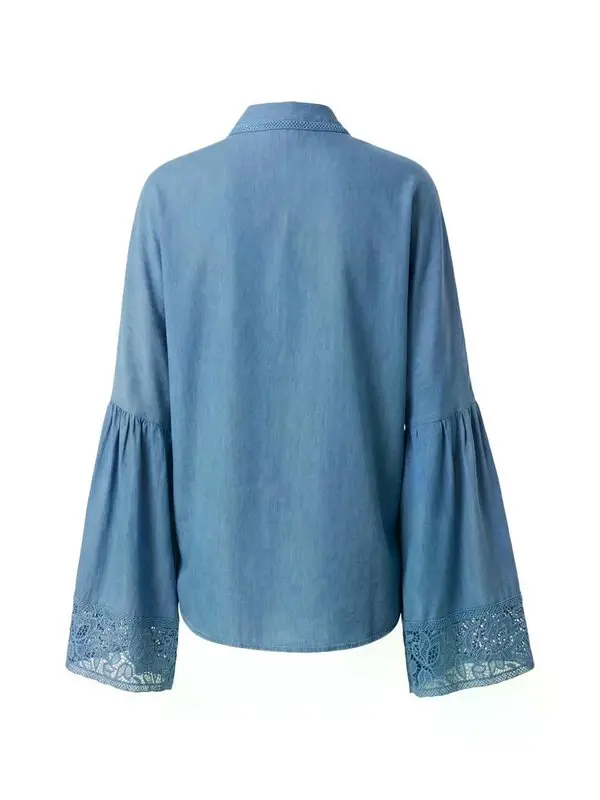 Ermanno Scervino Lace-panelled Bell-sleeve Blouse
