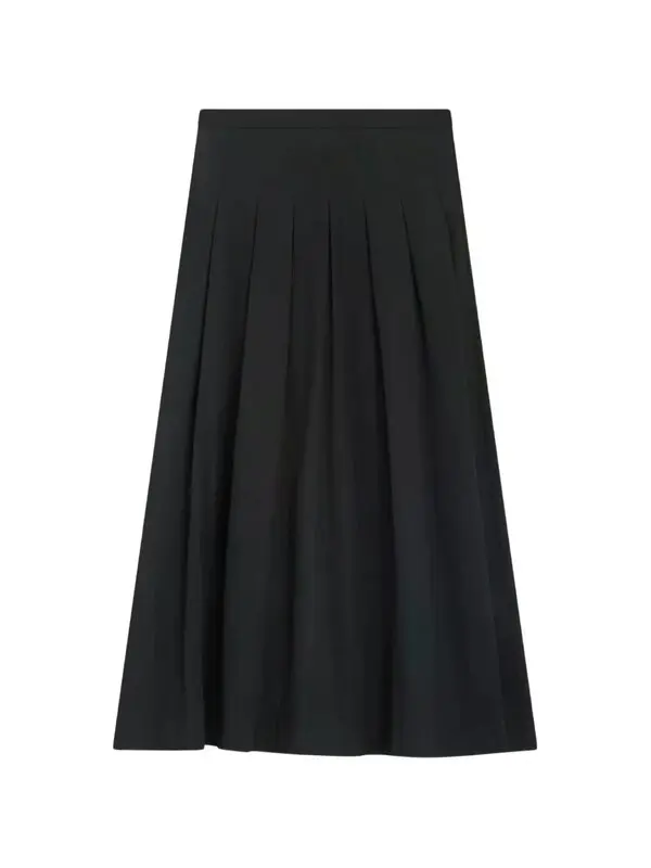 PT TORINO Mirna Pleated A-line Midi Skirt - Black