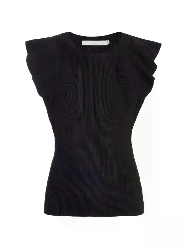 MARIE OLIVER Rory Ruffle-trim Ribbed Top