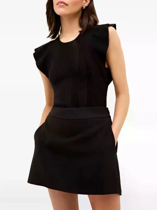 MARIE OLIVER Rory Ruffle-trim Ribbed Top