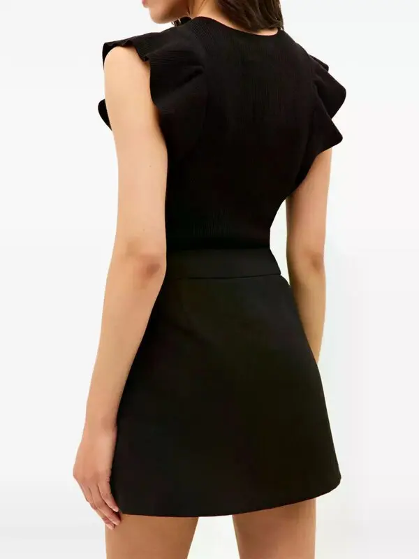 MARIE OLIVER Rory Ruffle-trim Ribbed Top