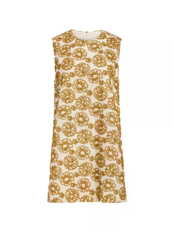 MARIE OLIVER Yvette Floral-embroidered Dress - White