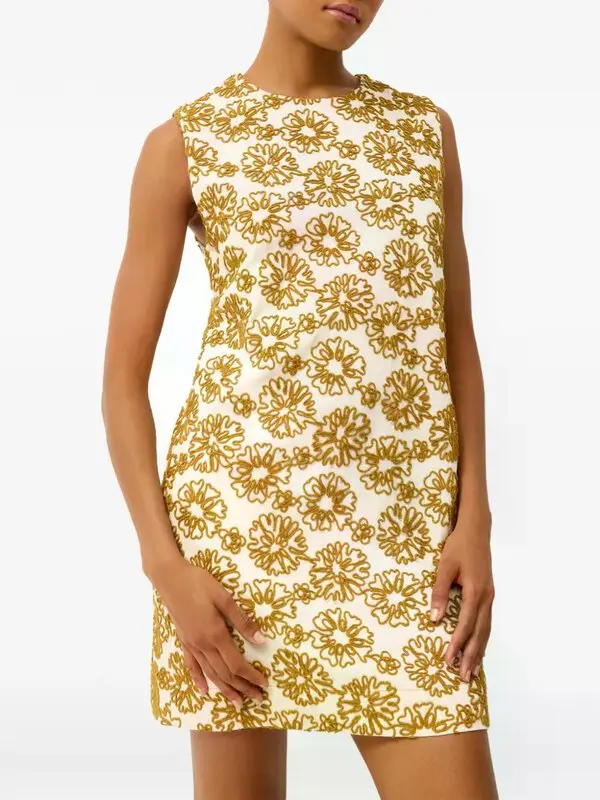 MARIE OLIVER Yvette Floral-embroidered Dress - White