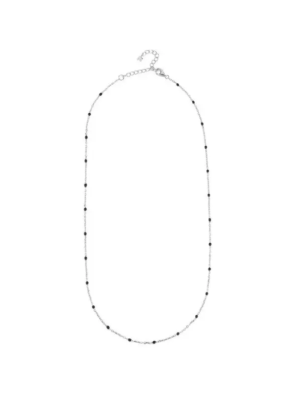 Mateo Enamel Station Chain Necklace - Silver