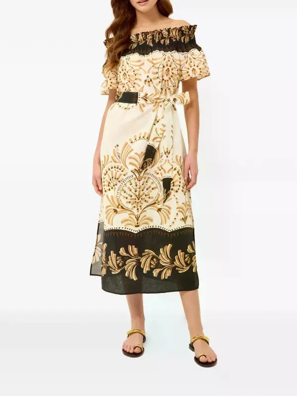 MARIE OLIVER Lola Floral-print Dress - Neutrals