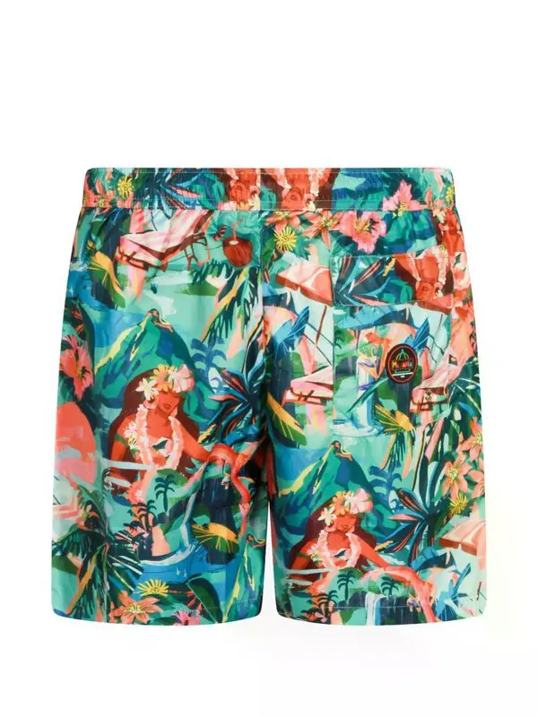 MAUNA KEA Tropical-print Swim Shorts
