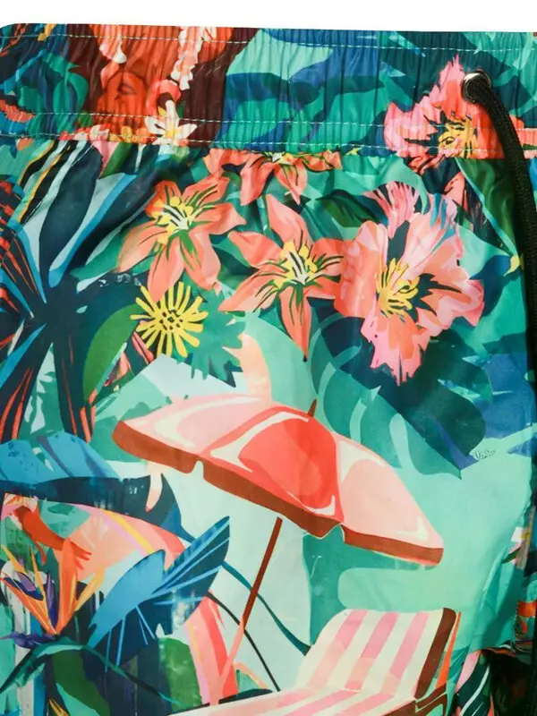 MAUNA KEA Tropical-print Swim Shorts
