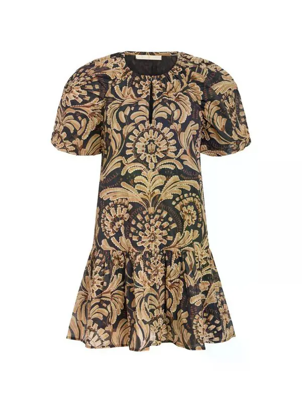 MARIE OLIVER Greta Baroque-print Dress - Black