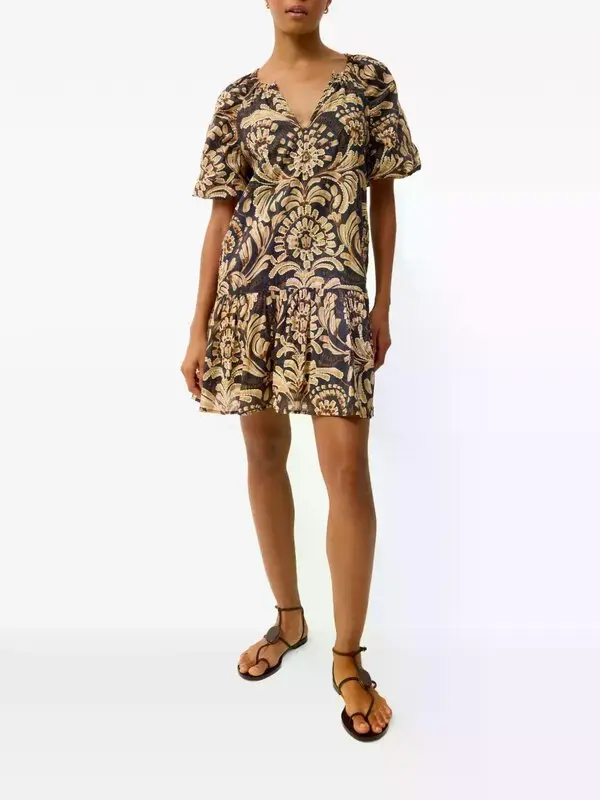 MARIE OLIVER Greta Baroque-print Dress - Black