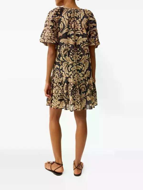 MARIE OLIVER Greta Baroque-print Dress - Black