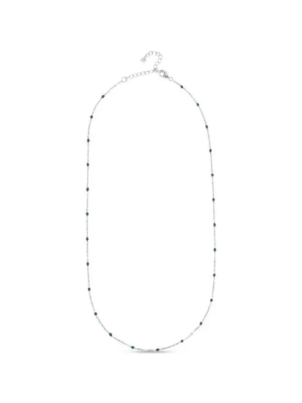 Mateo Enamel Station Chain Necklace - Silver