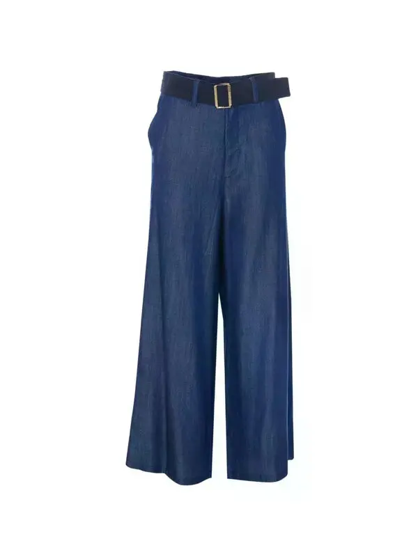 Liu Jo Belted Wide-leg Trousers - Blue