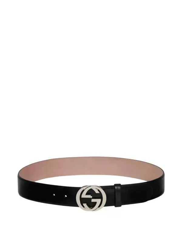 Gucci Interlocking G Leather Belt - Black