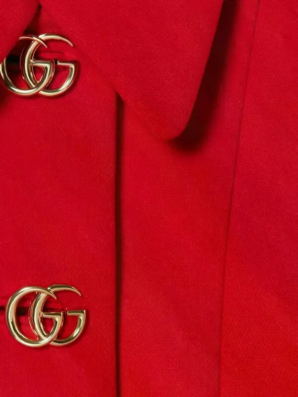 Gucci Wool Coat With Double G Buttons - Red | Editorialist