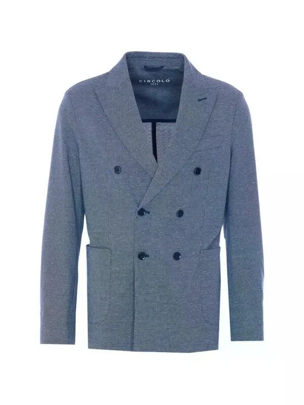 CIRCOLO 1901 Double-breasted Mini-check Blazer - Blue
