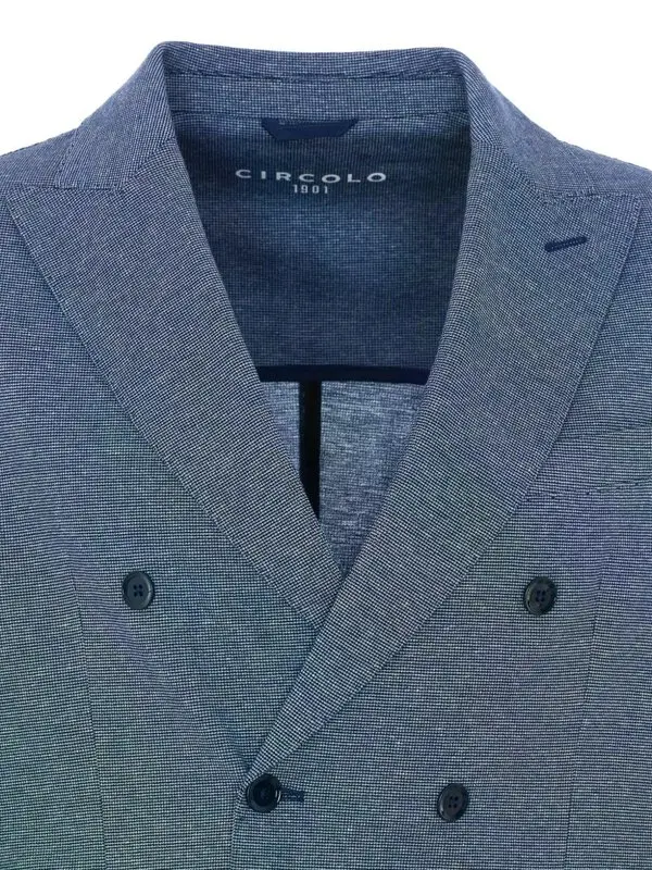 CIRCOLO 1901 Double-breasted Mini-check Blazer - Blue