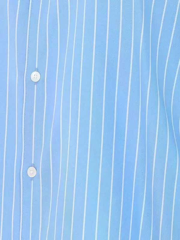 Auralee Striped Band-collar Shirt