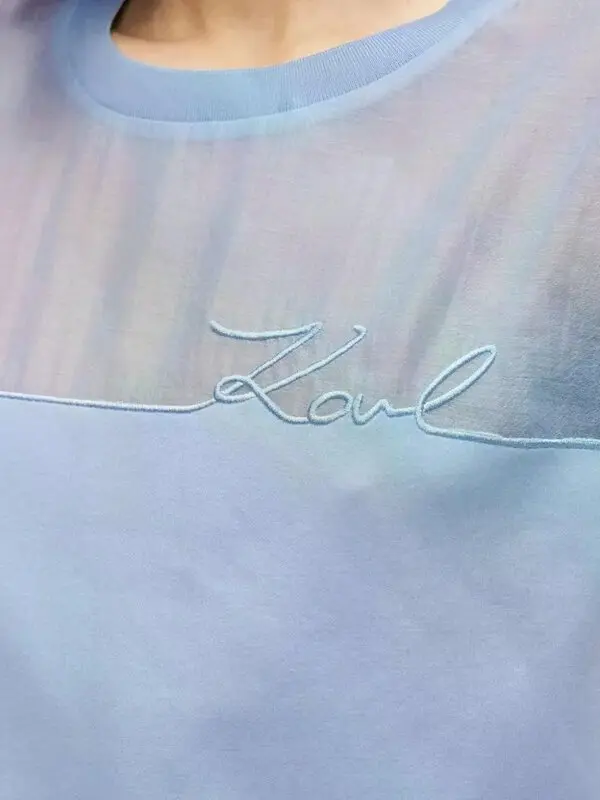 Karl Lagerfeld Signature Sheer-panel T-shirt