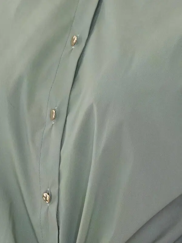 Liu Jo Front-tie Short-sleeve Cotton Shirt - Green