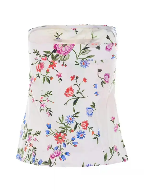 Liu Jo Floral Print Strapless Top