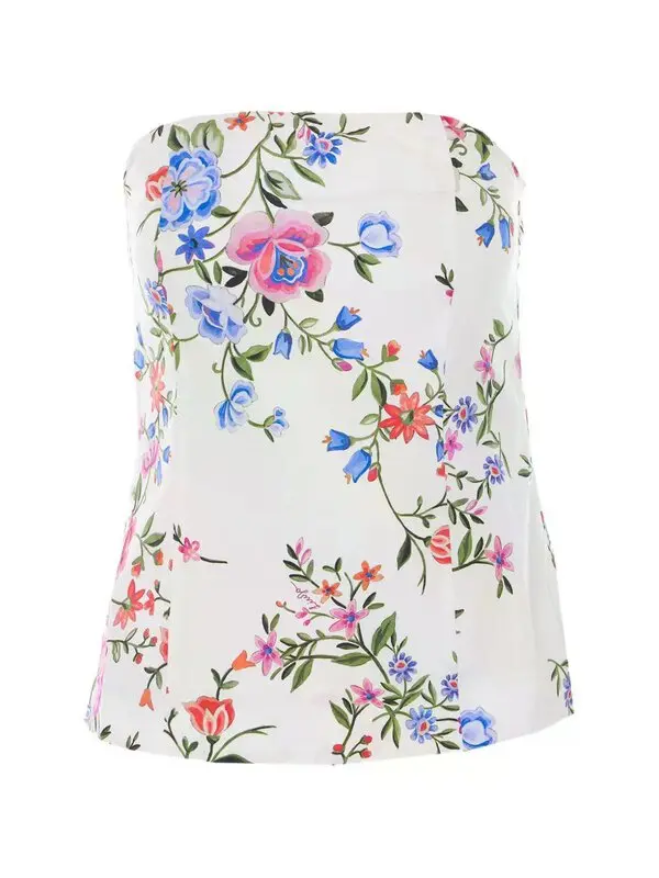 Liu Jo Floral Print Strapless Top
