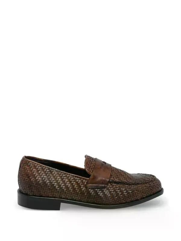 PAWELK'S Woven Leather Loafers
