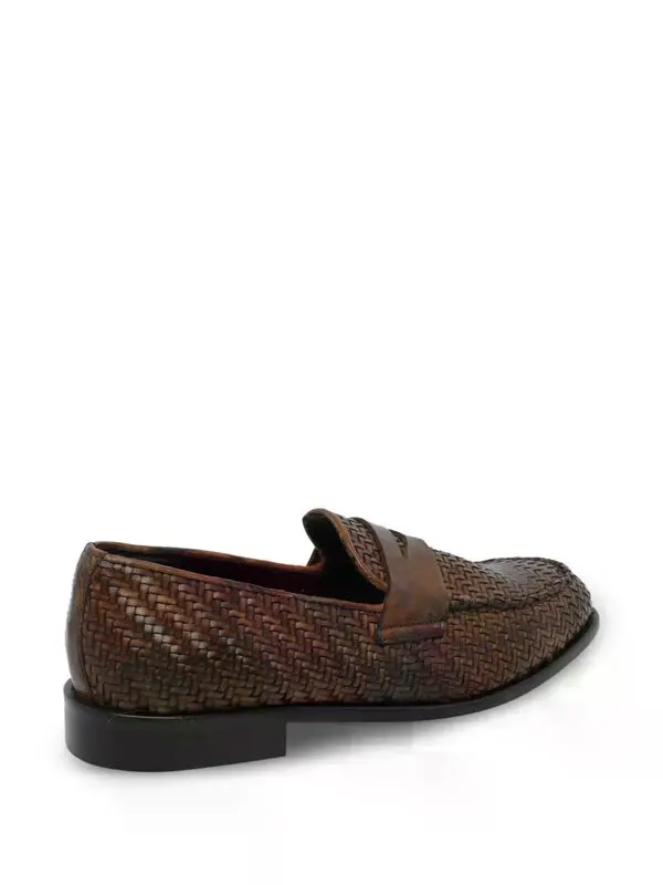PAWELK'S Woven Leather Loafers