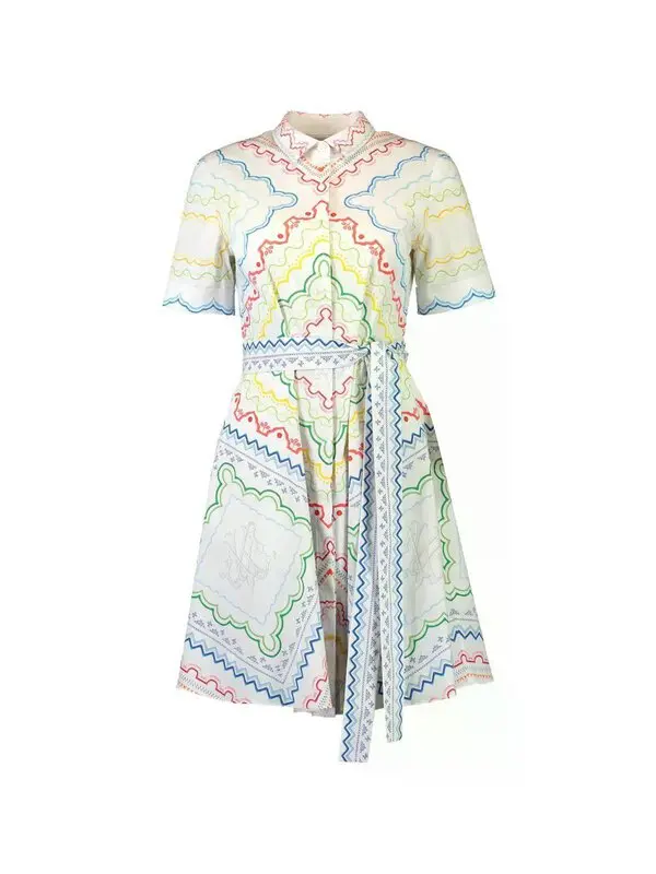 MARY KATRANTZOU Chima Geometric-print Mini Dress - White
