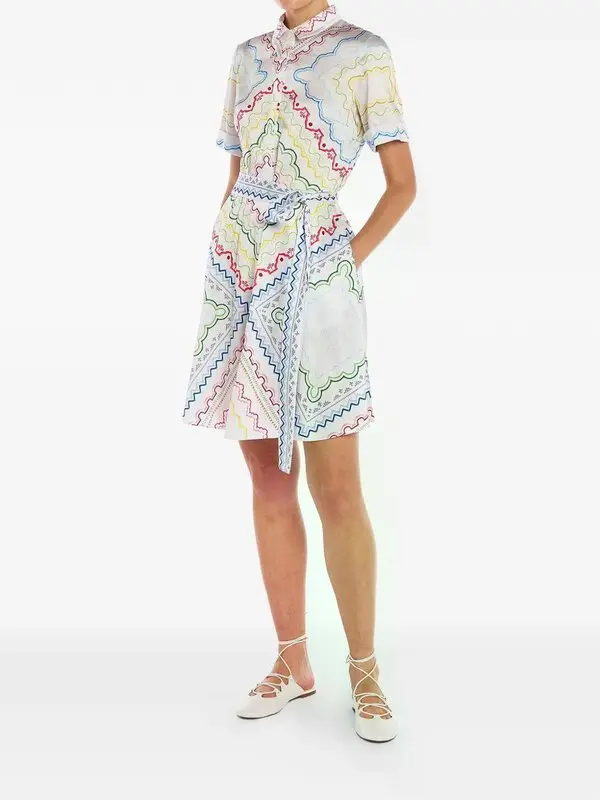 MARY KATRANTZOU Chima Geometric-print Mini Dress - White