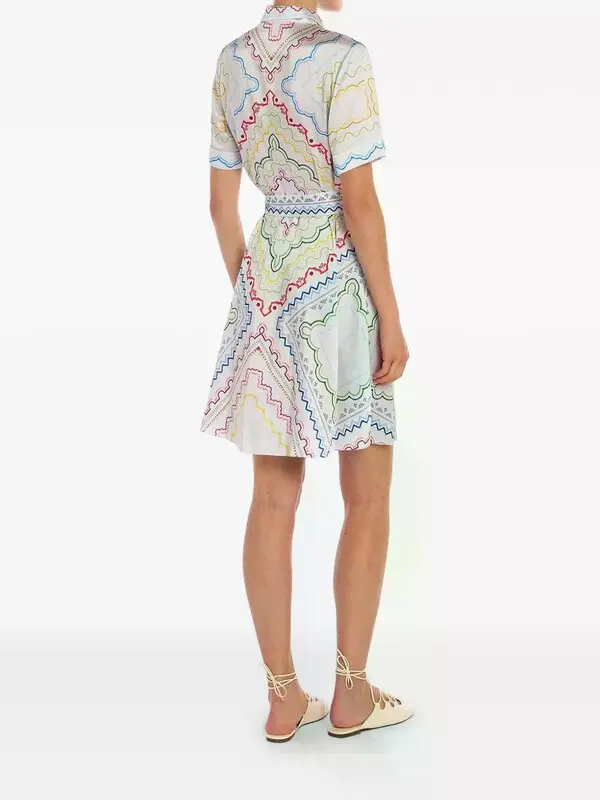 MARY KATRANTZOU Chima Geometric-print Mini Dress - White