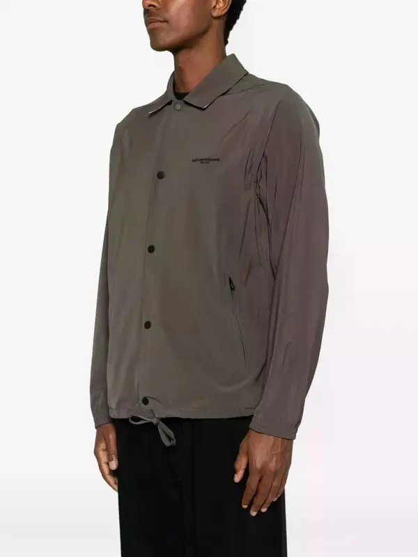 Emporio Armani Logo-embroidered Raglan-sleeve Jacket - Brown