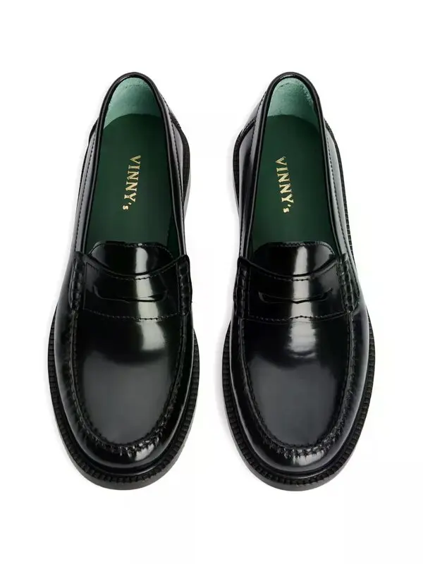VINNY'S Yardee Moccasin Loafers - Black