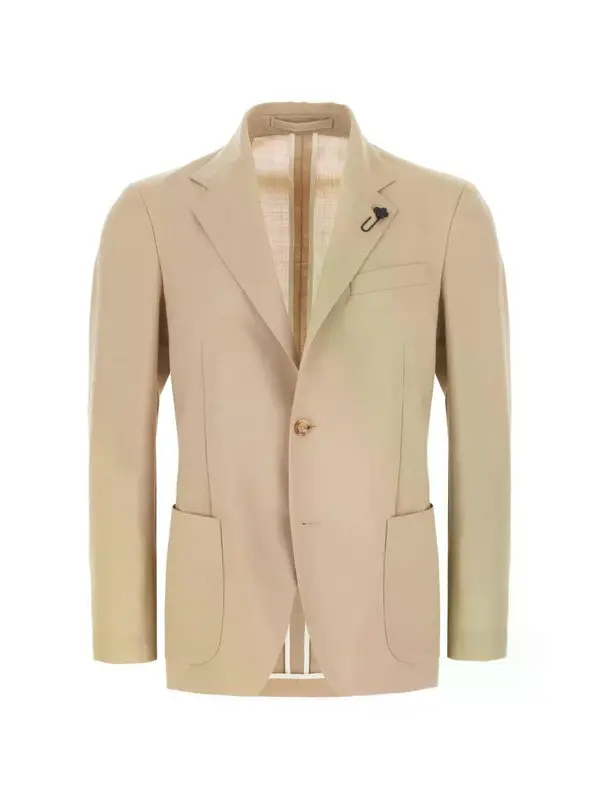 LARDINI Flower-pin Single-breasted Jacket - Neutrals