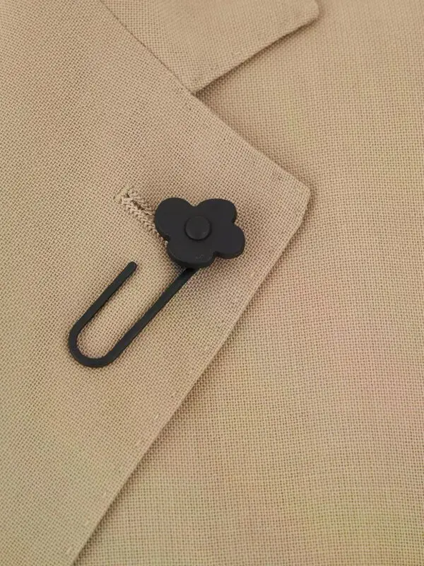 LARDINI Flower-pin Single-breasted Jacket - Neutrals