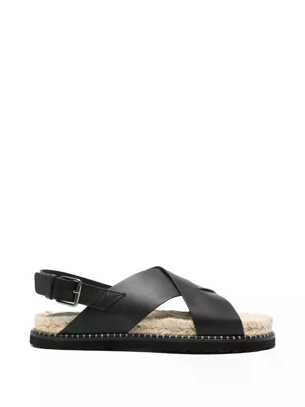 CastaÑer Tiago/261 Crossover Leather Sandals - Black