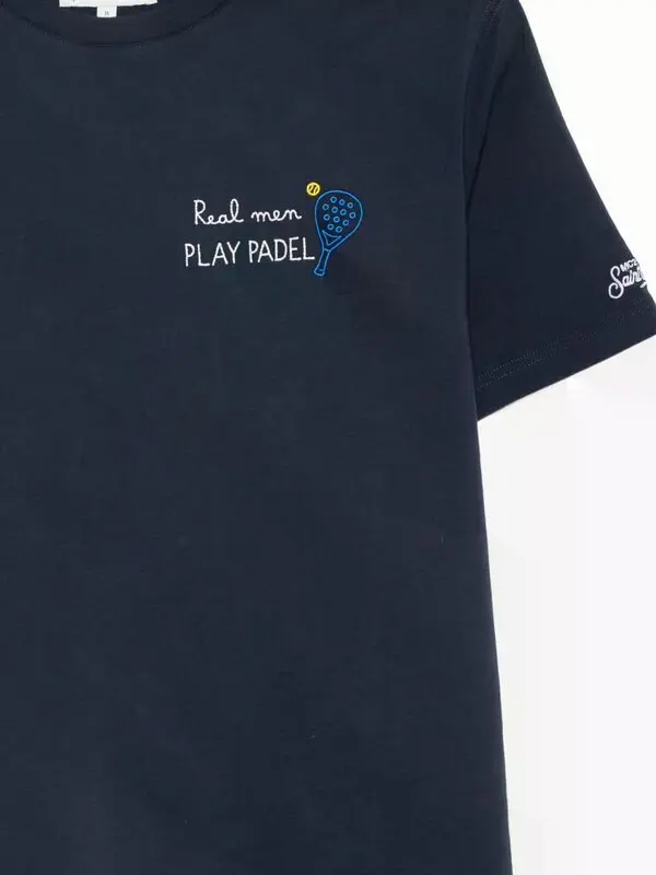 MC2 SAINT BARTH Portofino Embroidered-motif T-shirt - Blue